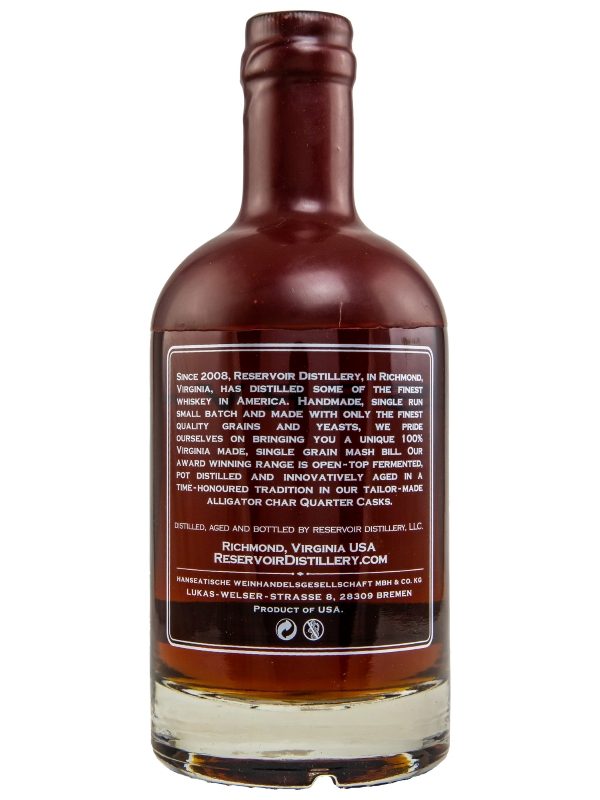 Reservoir Virginia Rye - 100 Proof - Batch 1 - Rye Whiskey