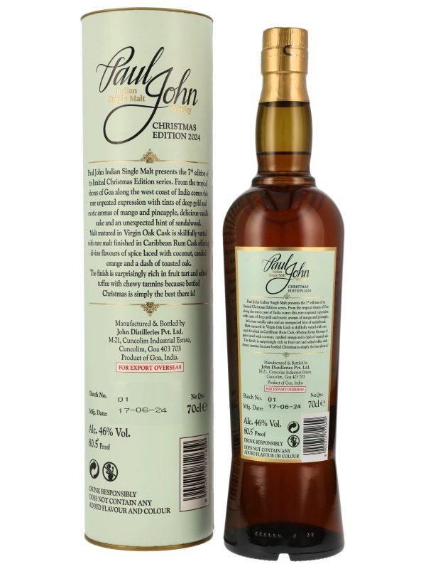 Paul John Christmas 2024 - Caribbean Rum & American Virgin Oak