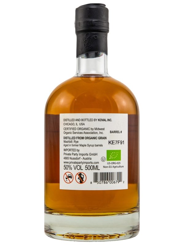 Koval Rye Maple Syrup Cask Finish - Single Barrel Whiskey