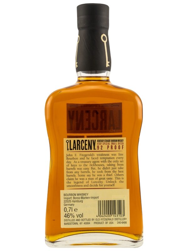 Larceny 92 Proof - Very Special Small Batch - Kentucky Straight